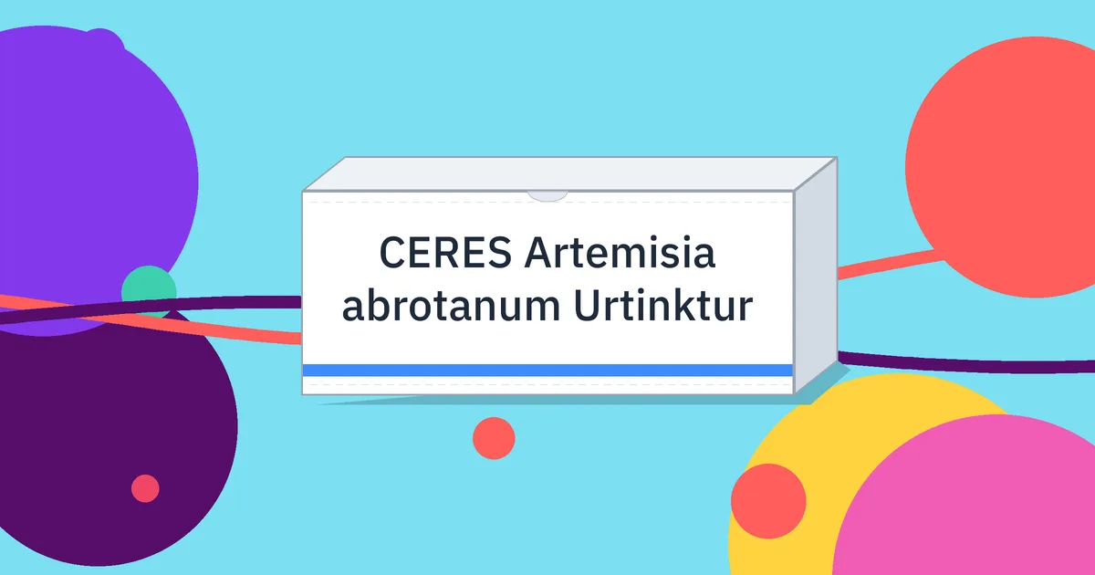 Symbolbild: Packung mit der Aufschrift CERES Artemisia abrotanum Urtinktur (PZN 19168877) – Verfügbarkeit und Bezug in Apotheken in Frankfurt am Main