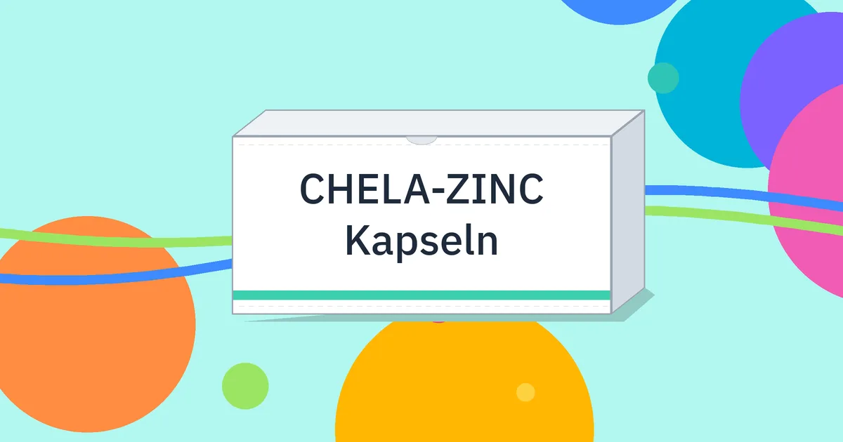 Symbolbild: Packung mit der Aufschrift CHELA-ZINC Kapseln (PZN 10143060) – Verfügbarkeit und Bezug in Apotheken in Frankfurt am Main