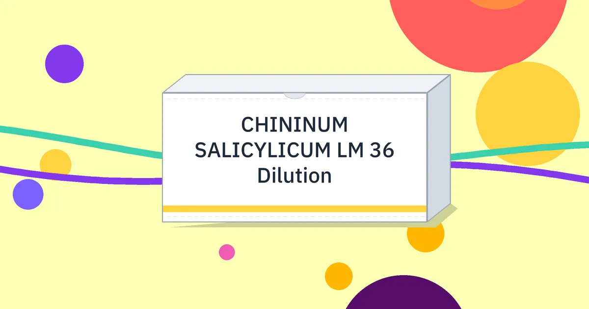 Symbolbild: Packung mit der Aufschrift CHININUM SALICYLICUM LM 36 Dilution (PZN 12815842) – Verfügbarkeit und Bezug in Apotheken in Frankfurt am Main