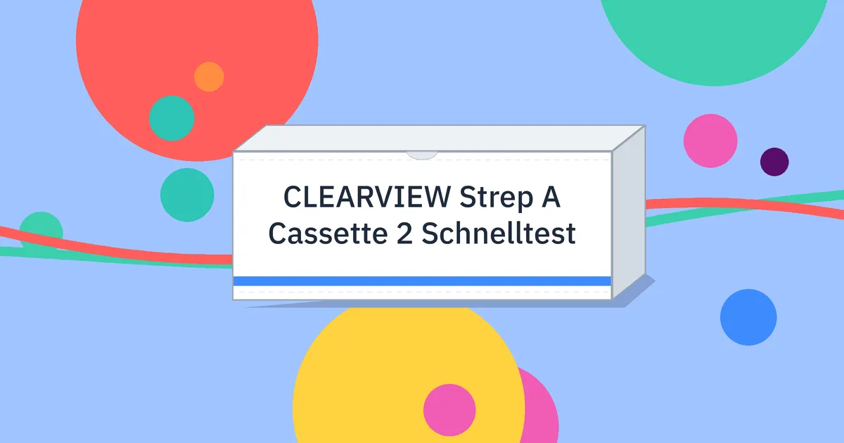 Symbolbild: Packung mit der Aufschrift CLEARVIEW Strep A Cassette 2 Schnelltest (PZN 16361177) – Verfügbarkeit und Bezug in Apotheken in Frankfurt am Main
