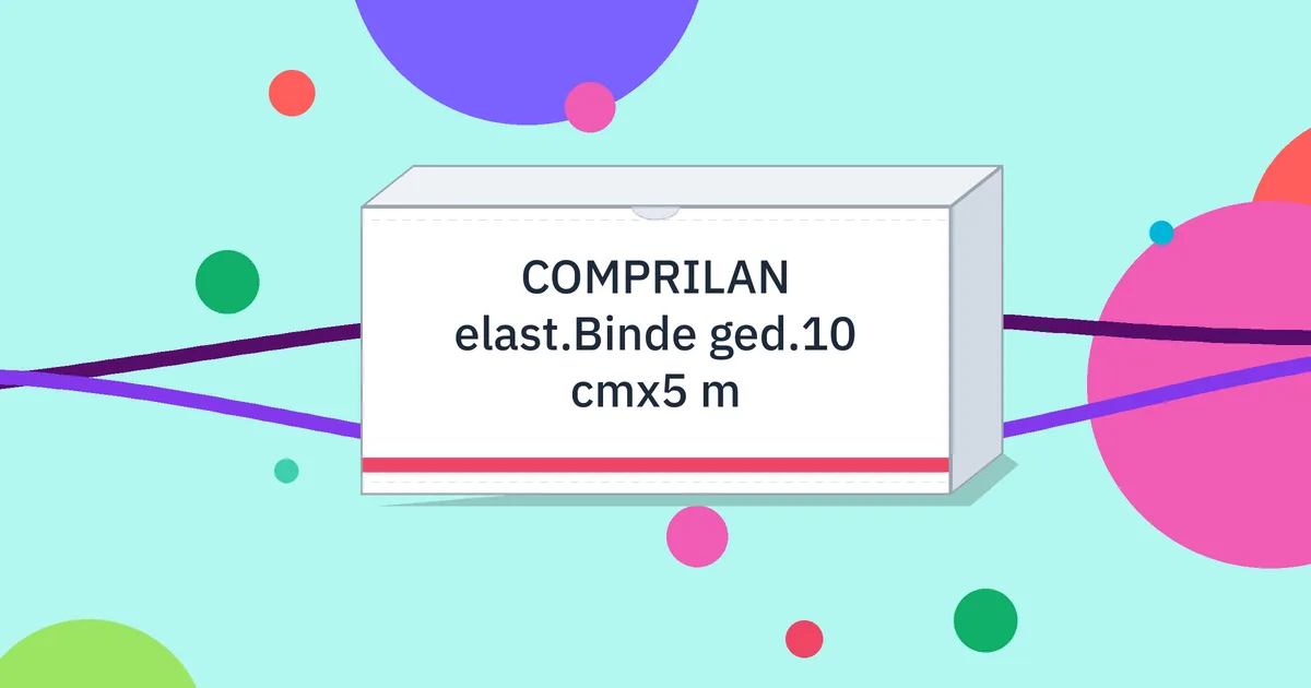 Symbolbild: Packung mit der Aufschrift COMPRILAN elast.Binde ged.10 cmx5 m (PZN 03164558) – Verfügbarkeit und Bezug in Apotheken in Frankfurt am Main
