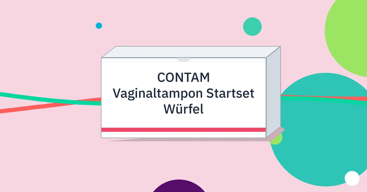 Symbolbild: Packung mit der Aufschrift CONTAM Vaginaltampon Startset Würfel (PZN 10992669) – Verfügbarkeit und Bezug in Apotheken in Frankfurt am Main