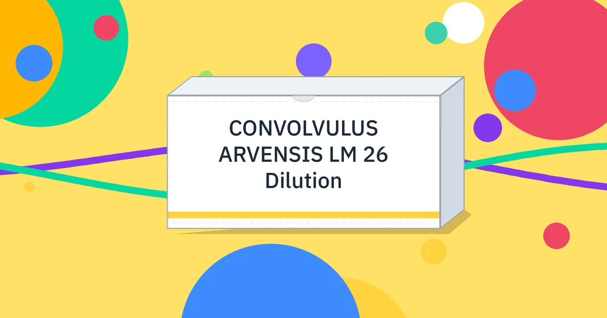 Symbolbild: Packung mit der Aufschrift CONVOLVULUS ARVENSIS LM 26 Dilution (PZN 13450325) – Verfügbarkeit und Bezug in Apotheken in Frankfurt am Main