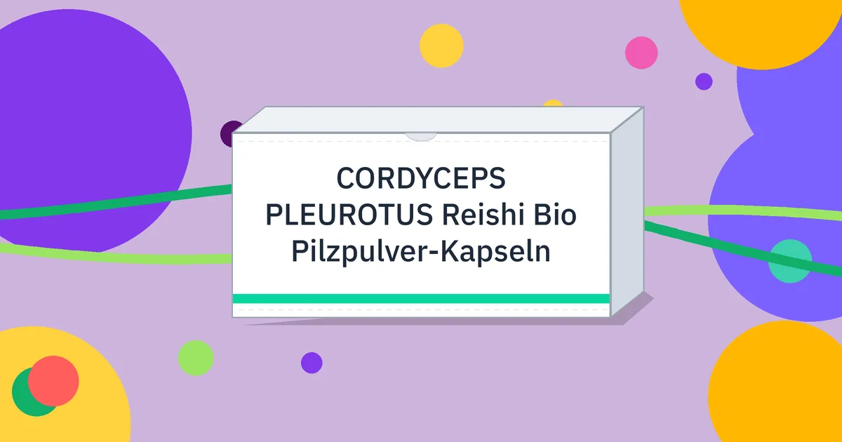Symbolbild: Packung mit der Aufschrift CORDYCEPS PLEUROTUS Reishi Bio Pilzpulver-Kapseln (PZN 19710201) – Verfügbarkeit und Bezug in Apotheken in Frankfurt am Main