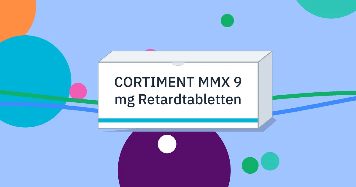Symbolbild: Packung mit der Aufschrift CORTIMENT MMX 9 mg Retardtabletten (PZN 16610166) – Verfügbarkeit und Bezug in Apotheken in Frankfurt am Main