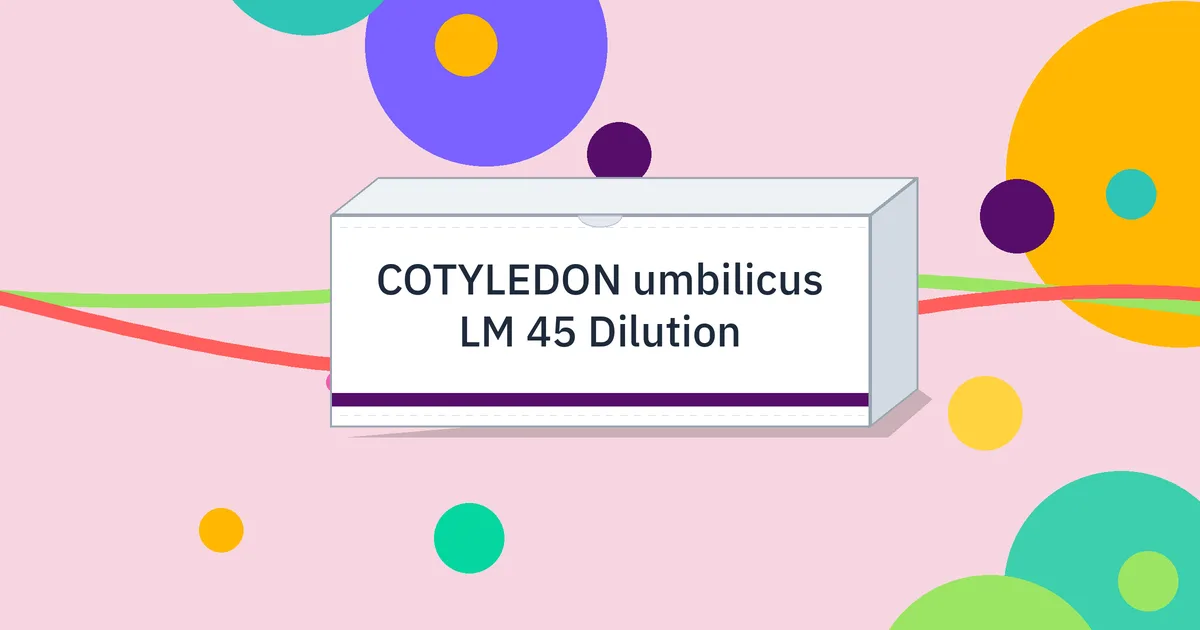 Symbolbild: Packung mit der Aufschrift COTYLEDON umbilicus LM 45 Dilution (PZN 13456090) – Verfügbarkeit und Bezug in Apotheken in Frankfurt am Main
