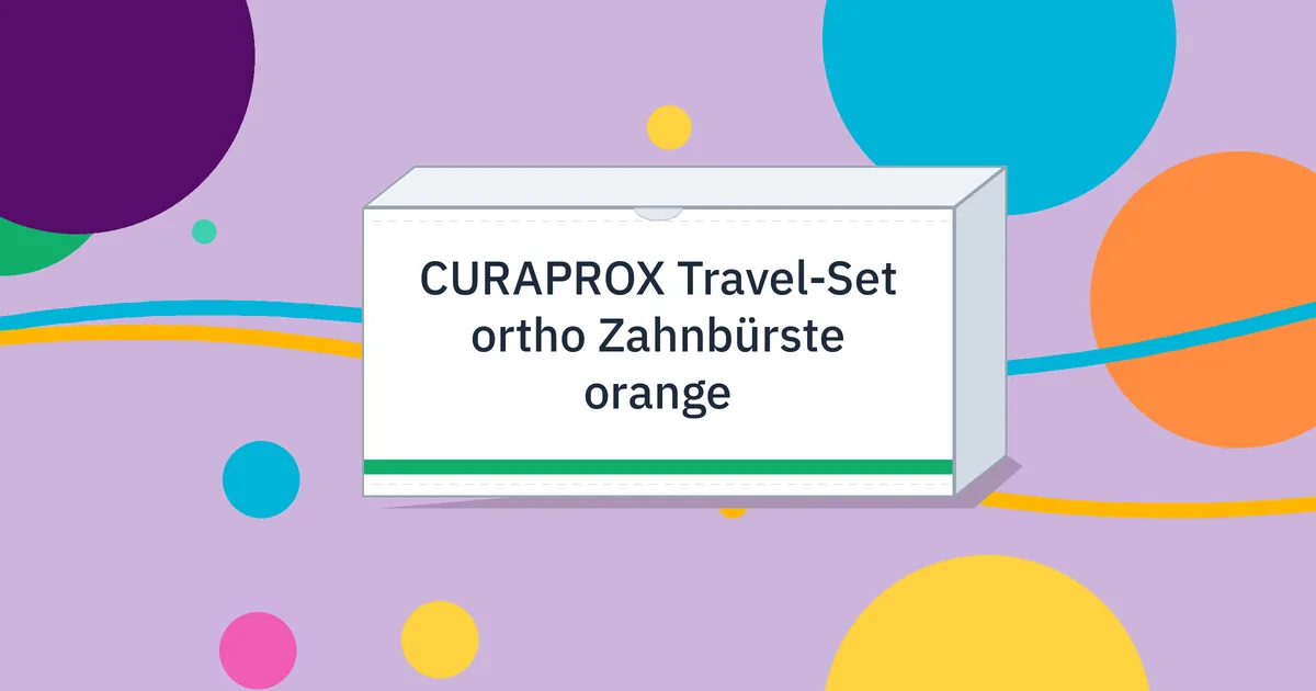 Symbolbild: Packung mit der Aufschrift CURAPROX Travel-Set ortho Zahnbürste orange (PZN 19156733) – Verfügbarkeit und Bezug in Apotheken in Frankfurt am Main