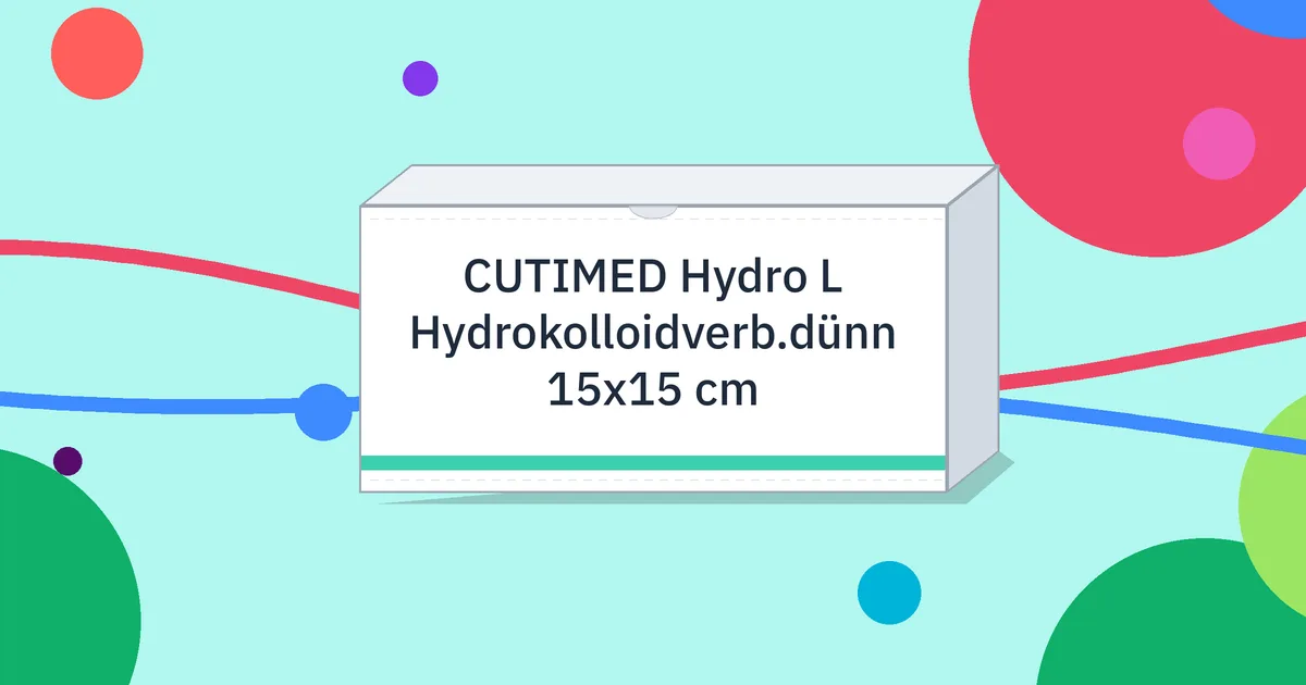 Symbolbild: Packung mit der Aufschrift CUTIMED Hydro L Hydrokolloidverb.dünn 15x15 cm (PZN 16034254) – Verfügbarkeit und Bezug in Apotheken in Frankfurt am Main