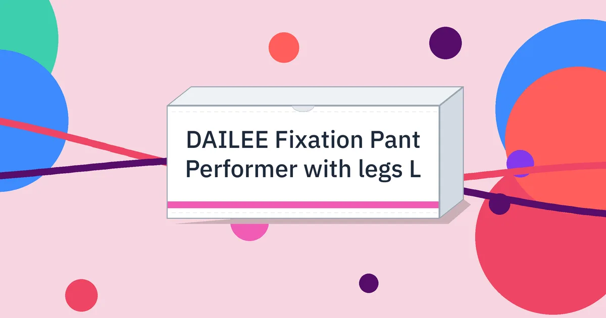 Symbolbild: Packung mit der Aufschrift DAILEE Fixation Pant Performer with legs L (PZN 13863613) – Verfügbarkeit und Bezug in Apotheken in Frankfurt am Main