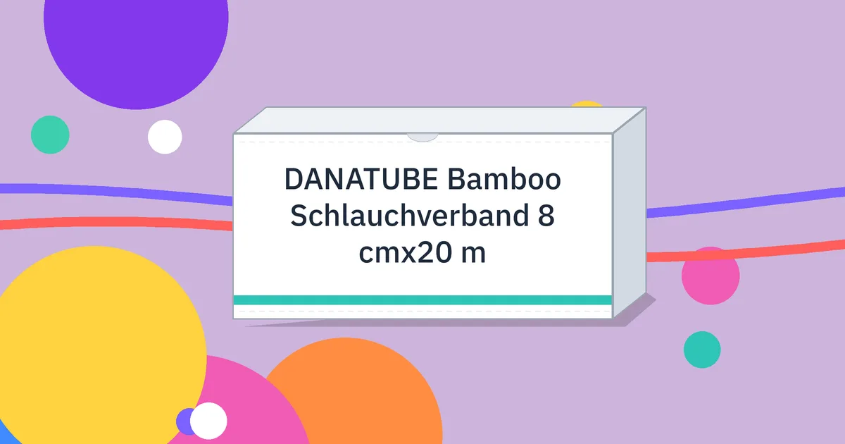Symbolbild: Packung mit der Aufschrift DANATUBE Bamboo Schlauchverband 8 cmx20 m (PZN 20810994) – Verfügbarkeit und Bezug in Apotheken in Frankfurt am Main