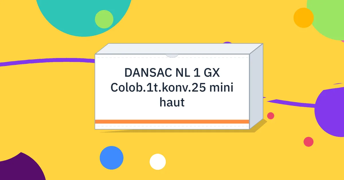 Symbolbild: Packung mit der Aufschrift DANSAC NL 1 GX Colob.1t.konv.25 mini haut (PZN 09427556) – Verfügbarkeit und Bezug in Apotheken in Frankfurt am Main