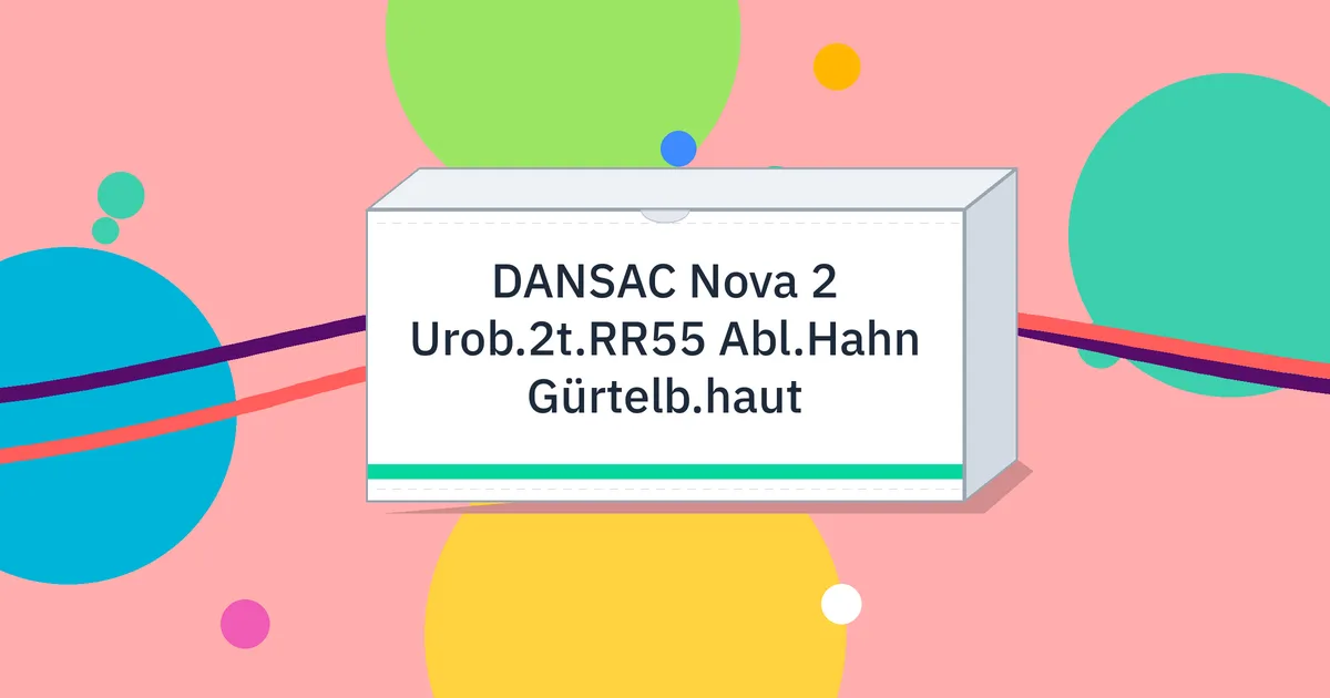 Symbolbild: Packung mit der Aufschrift DANSAC Nova 2 Urob.2t.RR55 Abl.Hahn Gürtelb.haut (PZN 01994379) – Verfügbarkeit und Bezug in Apotheken in Frankfurt am Main