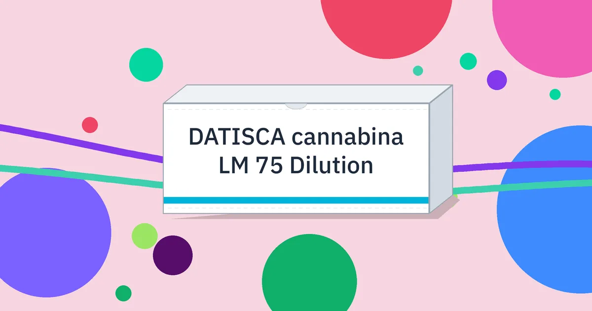 Symbolbild: Packung mit der Aufschrift DATISCA cannabina LM 75 Dilution (PZN 13462162) – Verfügbarkeit und Bezug in Apotheken in Frankfurt am Main
