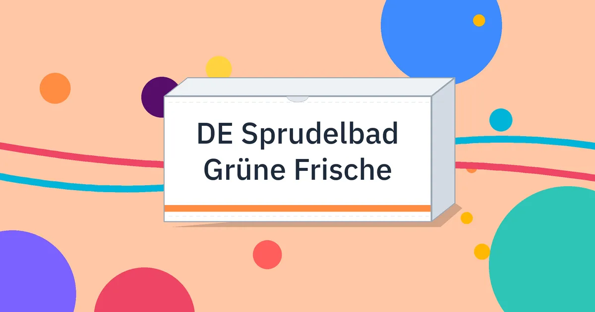 Symbolbild: Packung mit der Aufschrift DE Sprudelbad Grüne Frische (PZN 13922497) – Verfügbarkeit und Bezug in Apotheken in Frankfurt am Main