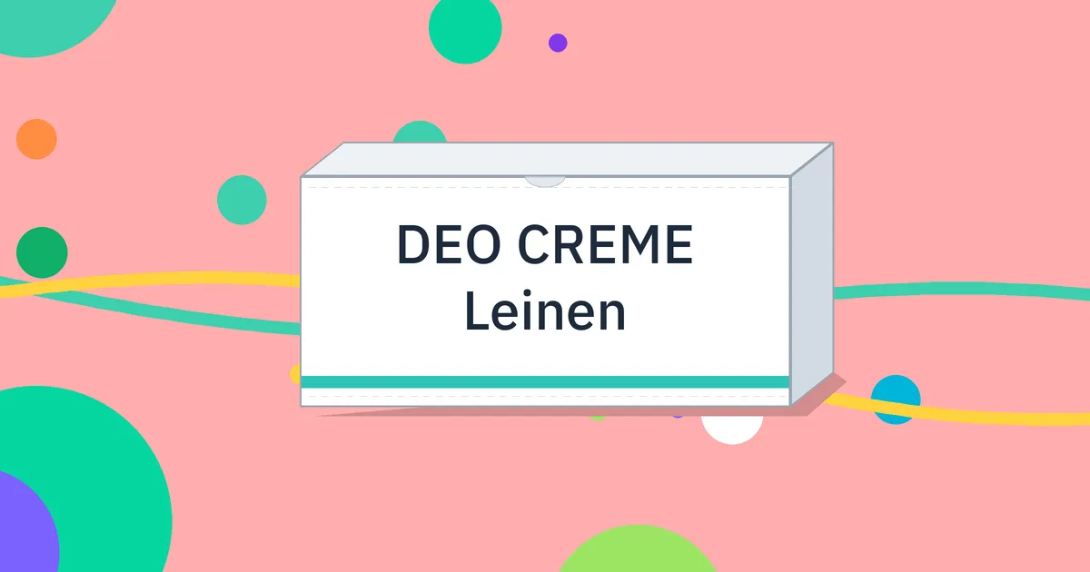 Symbolbild: Packung mit der Aufschrift DEO CREME Leinen (PZN 20401824) – Verfügbarkeit und Bezug in Apotheken in Frankfurt am Main