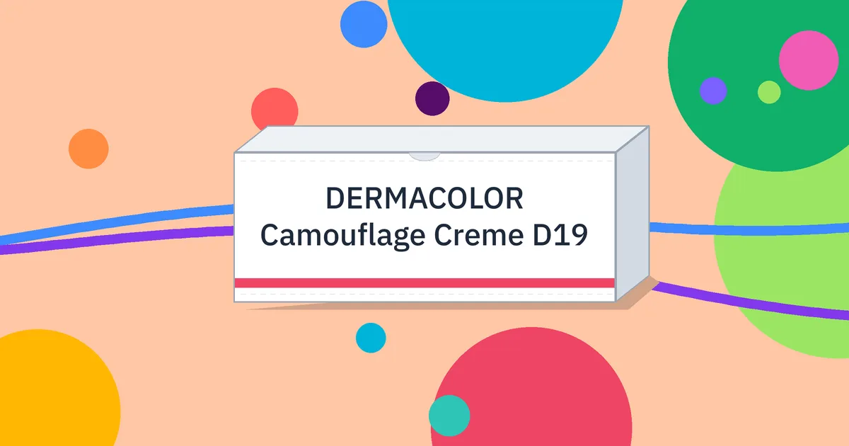 Symbolbild: Packung mit der Aufschrift DERMACOLOR Camouflage Creme D19 (PZN 15818692) – Verfügbarkeit und Bezug in Apotheken in Frankfurt am Main