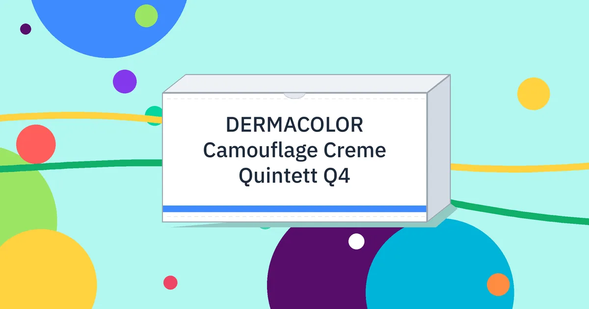 Symbolbild: Packung mit der Aufschrift DERMACOLOR Camouflage Creme Quintett Q4 (PZN 15819964) – Verfügbarkeit und Bezug in Apotheken in Frankfurt am Main
