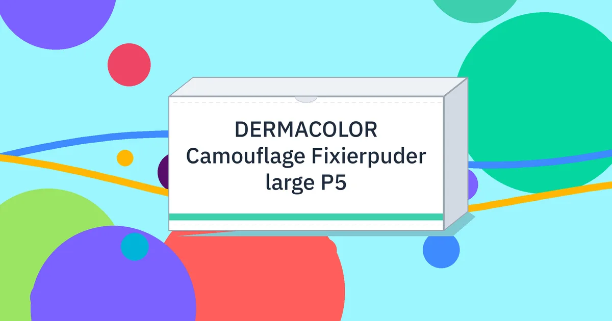 Symbolbild: Packung mit der Aufschrift DERMACOLOR Camouflage Fixierpuder large P5 (PZN 15820186) – Verfügbarkeit und Bezug in Apotheken in Frankfurt am Main