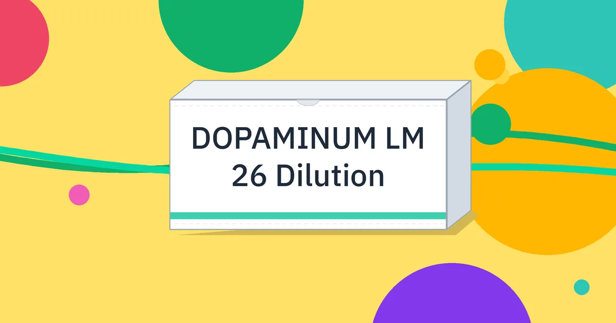 Symbolbild: Packung mit der Aufschrift DOPAMINUM LM 26 Dilution (PZN 12842856) – Verfügbarkeit und Bezug in Apotheken in Frankfurt am Main