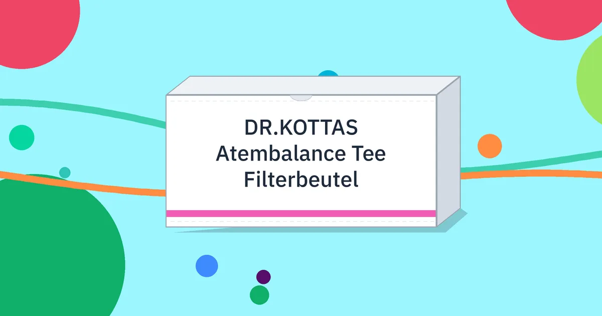 Symbolbild: Packung mit der Aufschrift DR.KOTTAS Atembalance Tee Filterbeutel (PZN 08790763) – Verfügbarkeit und Bezug in Apotheken in Frankfurt am Main
