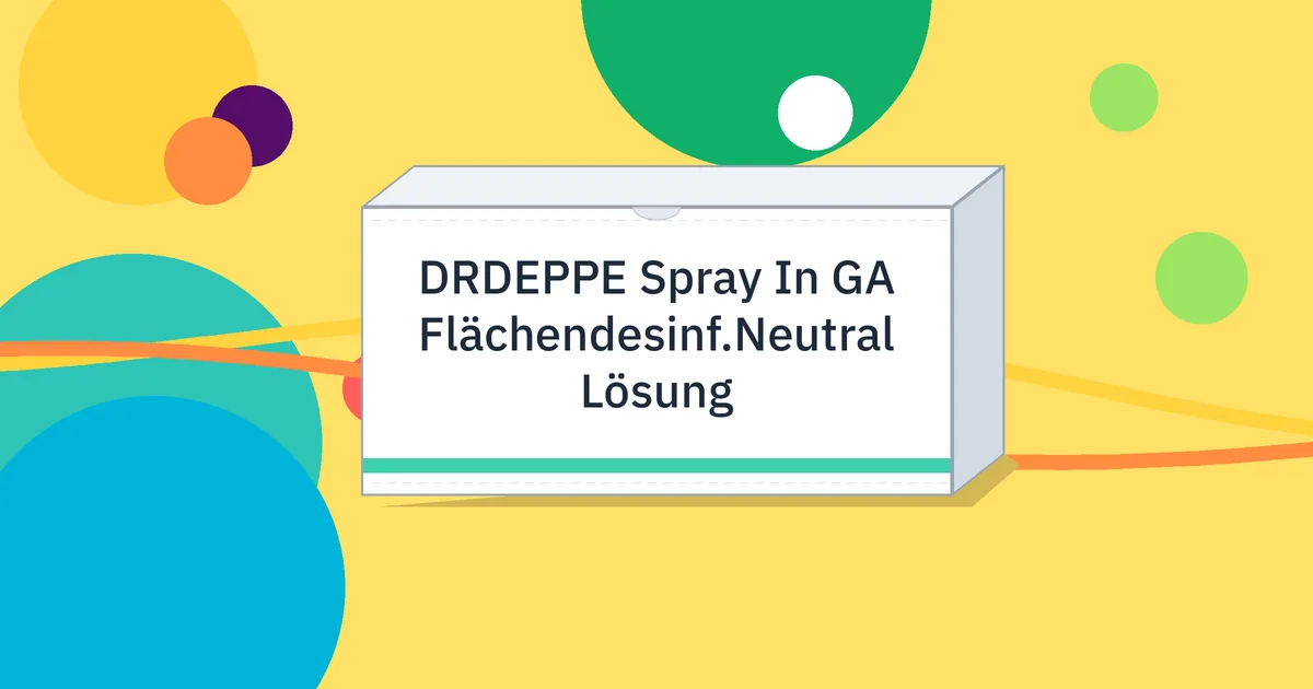 Symbolbild: Packung mit der Aufschrift DRDEPPE Spray In GA Flächendesinf.Neutral Lösung (PZN 20190468) – Verfügbarkeit und Bezug in Apotheken in Frankfurt am Main