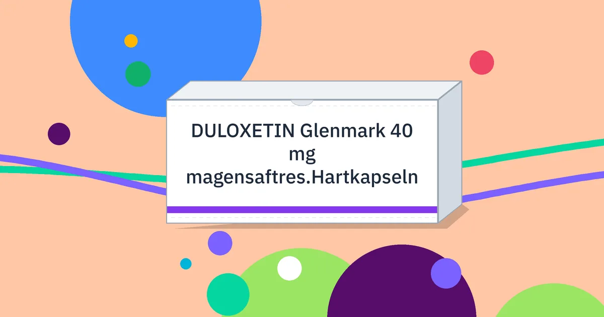 Symbolbild: Packung mit der Aufschrift DULOXETIN Glenmark 40 mg magensaftres.Hartkapseln (PZN 11323344) – Verfügbarkeit und Bezug in Apotheken in Frankfurt am Main