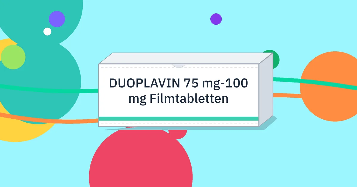 Symbolbild: Packung mit der Aufschrift DUOPLAVIN 75 mg-100 mg Filmtabletten (PZN 11521274) – Verfügbarkeit und Bezug in Apotheken in Frankfurt am Main