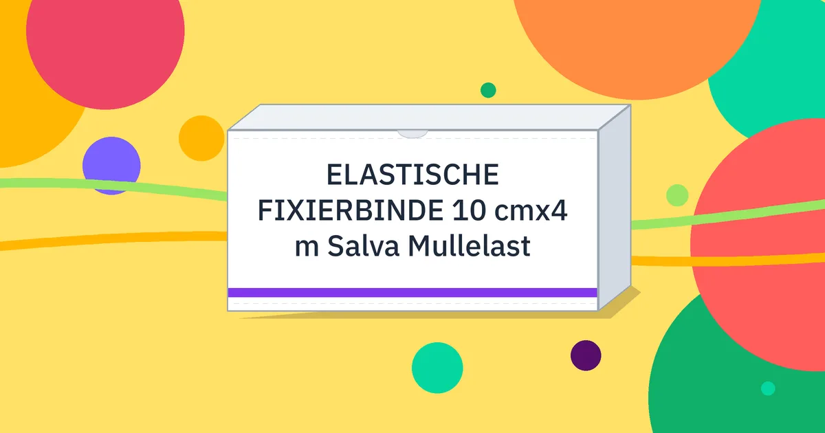 Symbolbild: Packung mit der Aufschrift ELASTISCHE FIXIERBINDE 10 cmx4 m Salva Mullelast (PZN 17152139) – Verfügbarkeit und Bezug in Apotheken in Frankfurt am Main