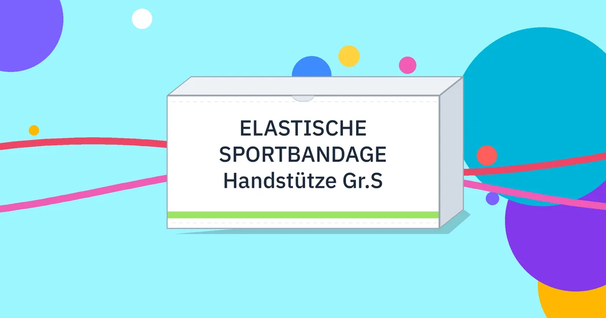 Symbolbild: Packung mit der Aufschrift ELASTISCHE SPORTBANDAGE Handstütze Gr.S (PZN 15249538) – Verfügbarkeit und Bezug in Apotheken in Frankfurt am Main