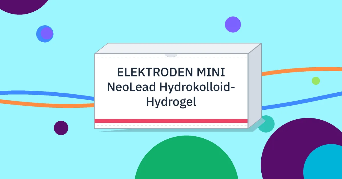 Symbolbild: Packung mit der Aufschrift ELEKTRODEN MINI NeoLead Hydrokolloid-Hydrogel (PZN 10925986) – Verfügbarkeit und Bezug in Apotheken in Frankfurt am Main