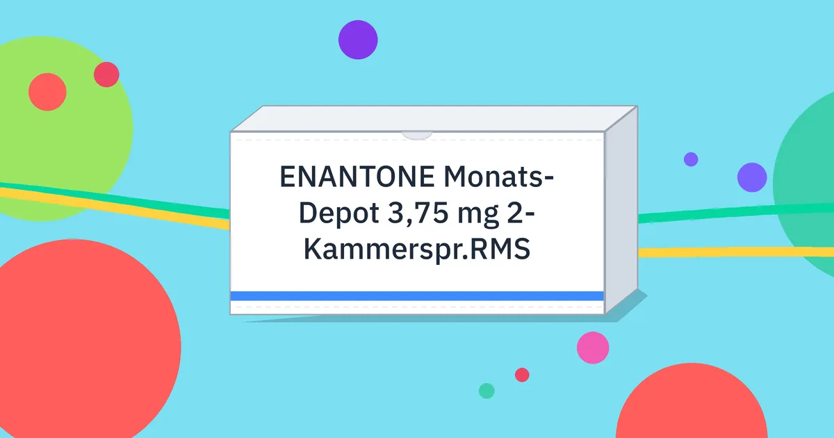 Symbolbild: Packung mit der Aufschrift ENANTONE Monats-Depot 3,75 mg 2-Kammerspr.RMS (PZN 10183912) – Verfügbarkeit und Bezug in Apotheken in Frankfurt am Main