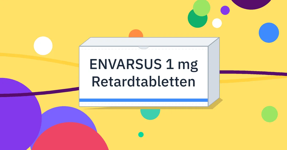 Symbolbild: Packung mit der Aufschrift ENVARSUS 1 mg Retardtabletten (PZN 14413007) – Verfügbarkeit und Bezug in Apotheken in Frankfurt am Main