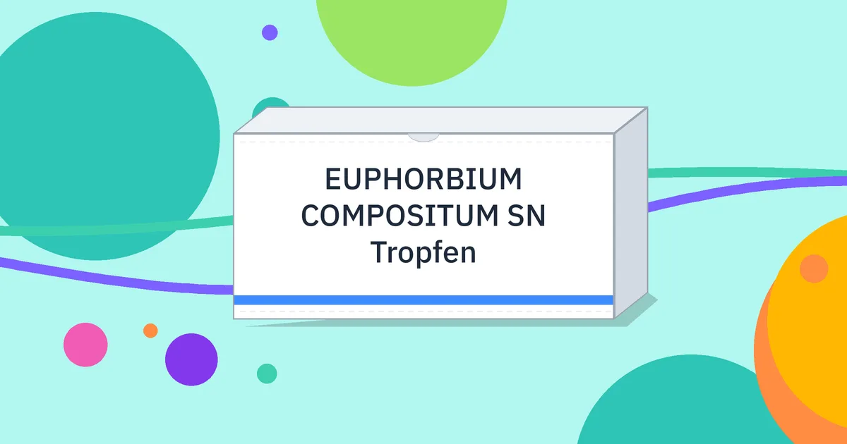 Symbolbild: Packung mit der Aufschrift EUPHORBIUM COMPOSITUM SN Tropfen (PZN 01230038) – Verfügbarkeit und Bezug in Apotheken in Frankfurt am Main