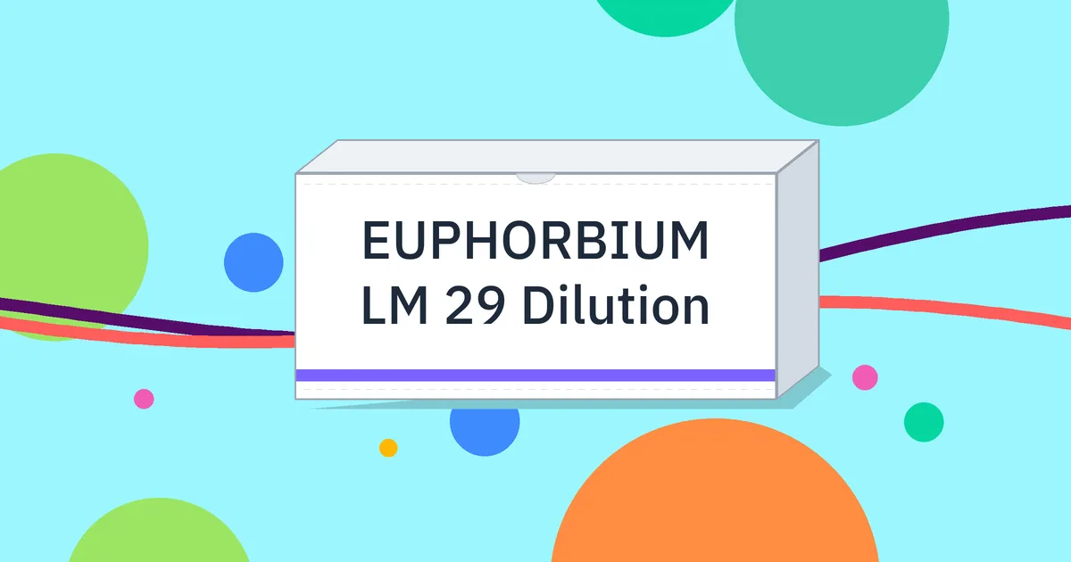 Symbolbild: Packung mit der Aufschrift EUPHORBIUM LM 29 Dilution (PZN 13483419) – Verfügbarkeit und Bezug in Apotheken in Frankfurt am Main