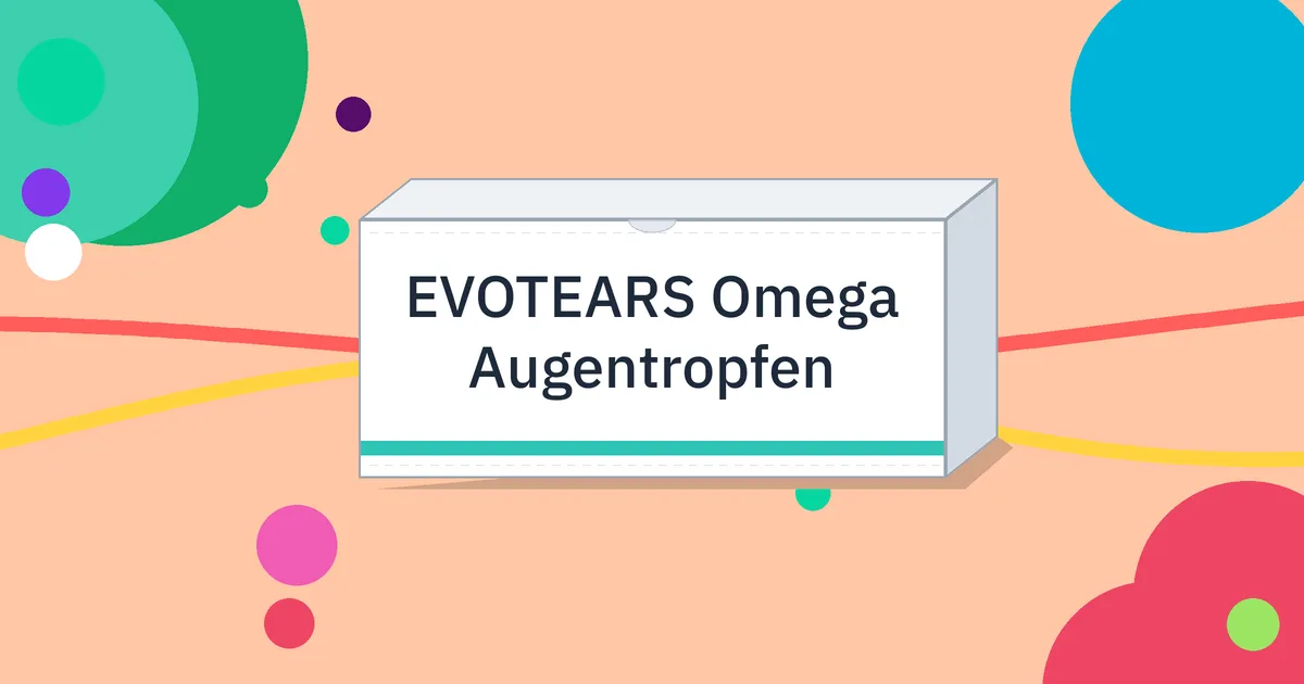 Symbolbild: Packung mit der Aufschrift EVOTEARS Omega Augentropfen (PZN 14061175) – Verfügbarkeit und Bezug in Apotheken in Frankfurt am Main