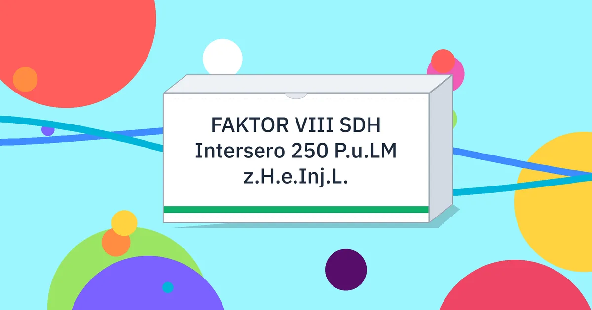 Symbolbild: Packung mit der Aufschrift FAKTOR VIII SDH Intersero 250 P.u.LM z.H.e.Inj.L. (PZN 07495890) – Verfügbarkeit und Bezug in Apotheken in Frankfurt am Main