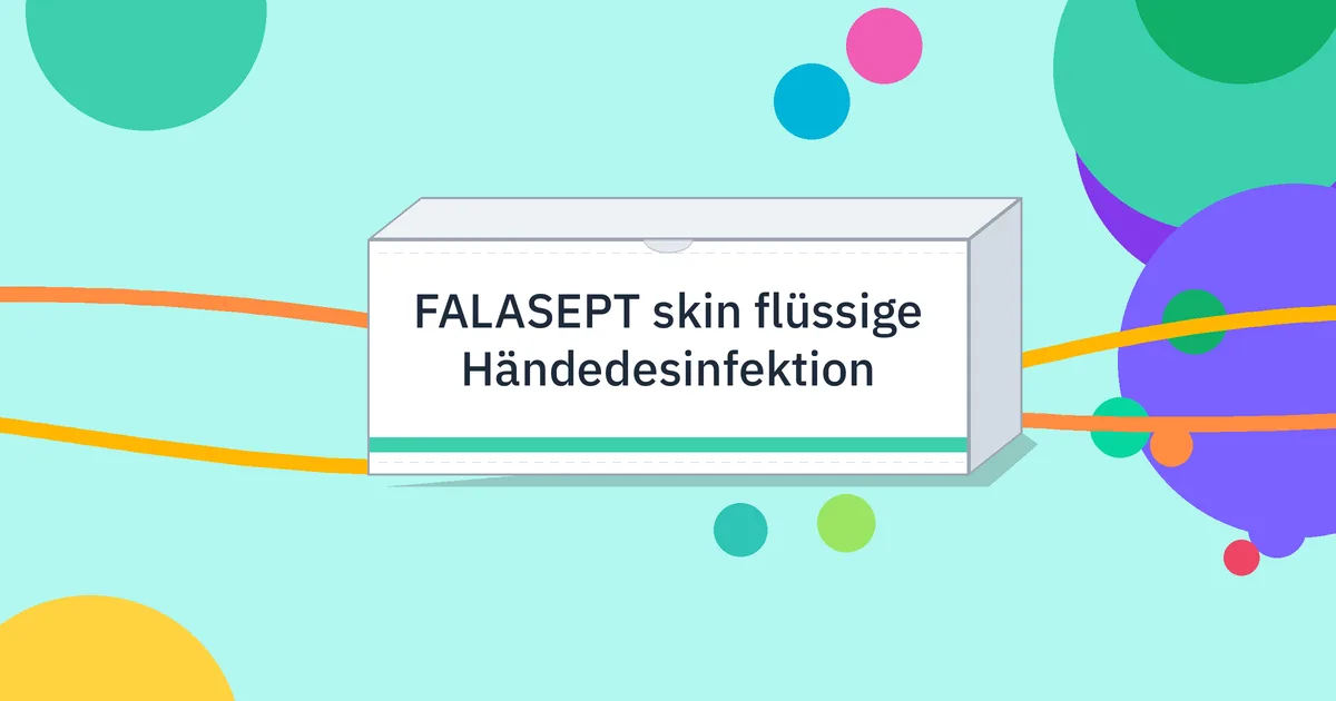 Symbolbild: Packung mit der Aufschrift FALASEPT skin flüssige Händedesinfektion (PZN 17381207) – Verfügbarkeit und Bezug in Apotheken in Frankfurt am Main