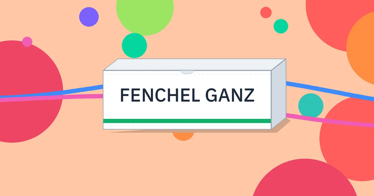 Symbolbild: Packung mit der Aufschrift FENCHEL GANZ (PZN 16325201) – Verfügbarkeit und Bezug in Apotheken in Frankfurt am Main