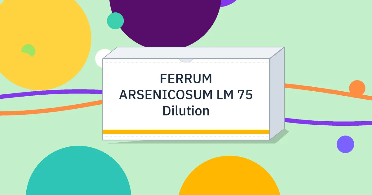 Symbolbild: Packung mit der Aufschrift FERRUM ARSENICOSUM LM 75 Dilution (PZN 12847776) – Verfügbarkeit und Bezug in Apotheken in Frankfurt am Main