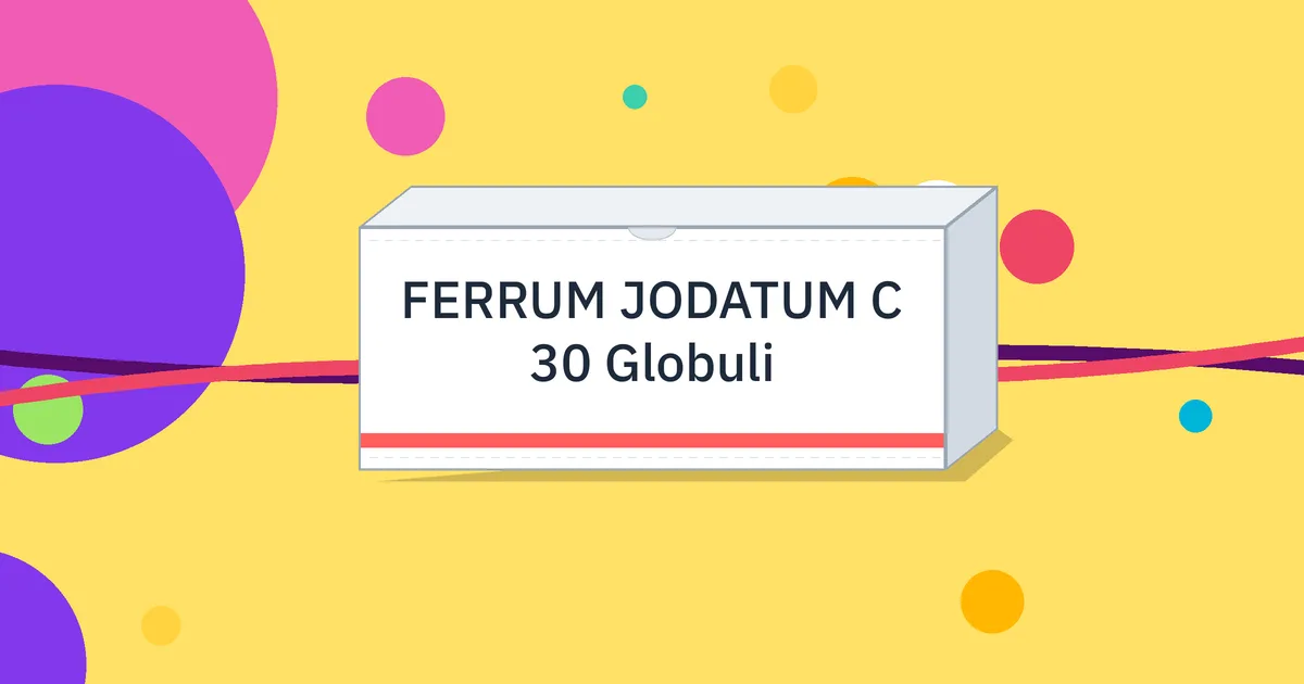 Symbolbild: Packung mit der Aufschrift FERRUM JODATUM C 30 Globuli (PZN 16690900) – Verfügbarkeit und Bezug in Apotheken in Frankfurt am Main