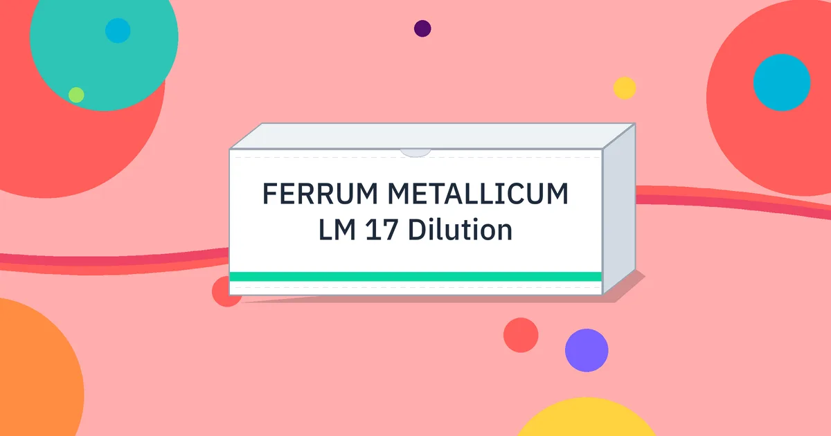 Symbolbild: Packung mit der Aufschrift FERRUM METALLICUM LM 17 Dilution (PZN 12850347) – Verfügbarkeit und Bezug in Apotheken in Frankfurt am Main
