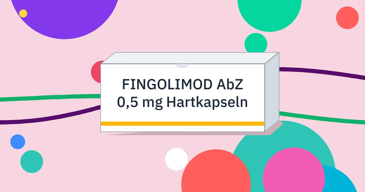 Symbolbild: Packung mit der Aufschrift FINGOLIMOD AbZ 0,5 mg Hartkapseln (PZN 17510604) – Verfügbarkeit und Bezug in Apotheken in Frankfurt am Main