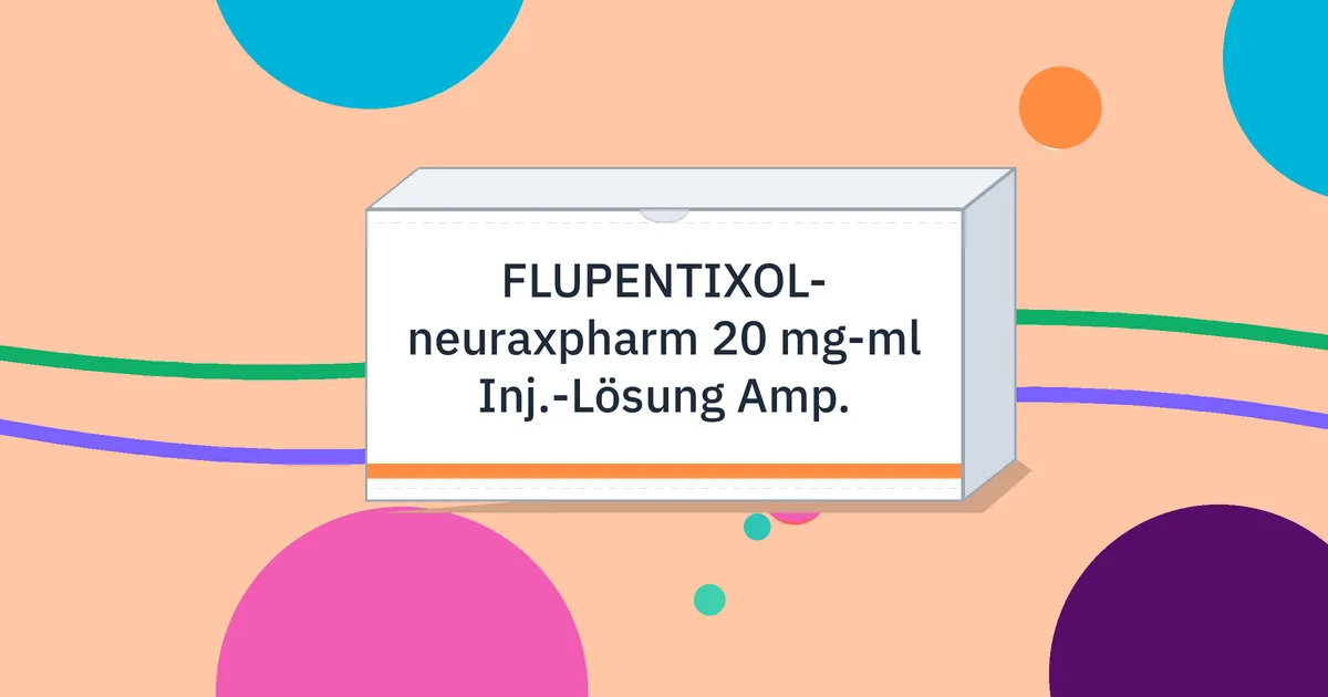 Symbolbild: Packung mit der Aufschrift FLUPENTIXOL-neuraxpharm 20 mg-ml Inj.-Lösung Amp. (PZN 04178864) – Verfügbarkeit und Bezug in Apotheken in Frankfurt am Main