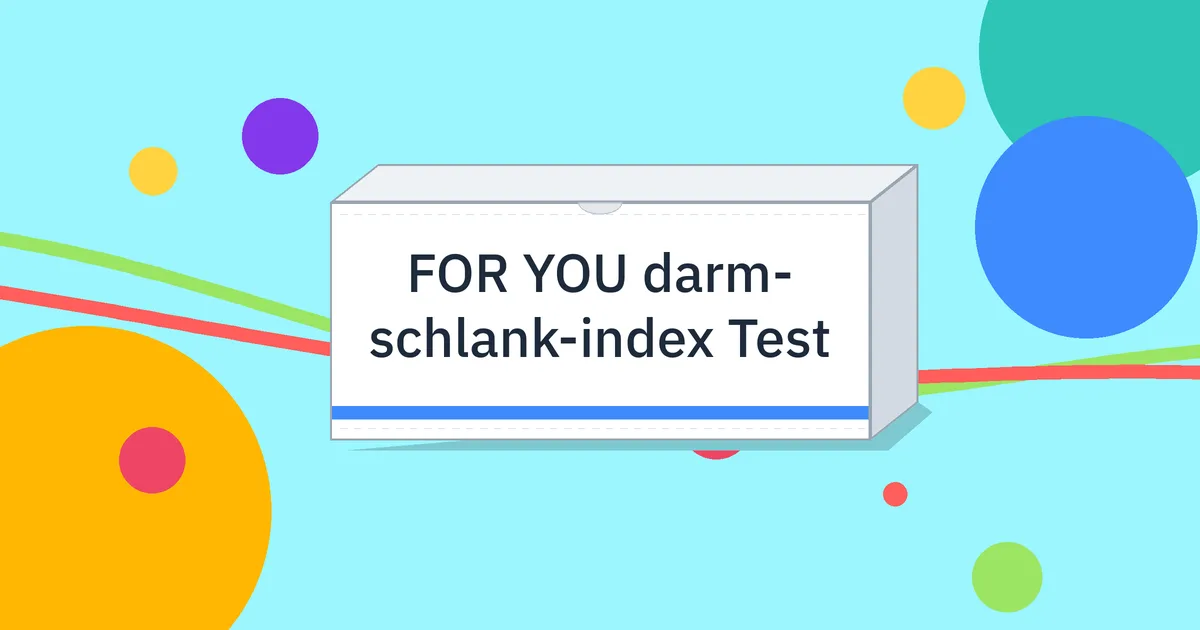 Symbolbild: Packung mit der Aufschrift FOR YOU darm-schlank-index Test (PZN 15747851) – Verfügbarkeit und Bezug in Apotheken in Frankfurt am Main