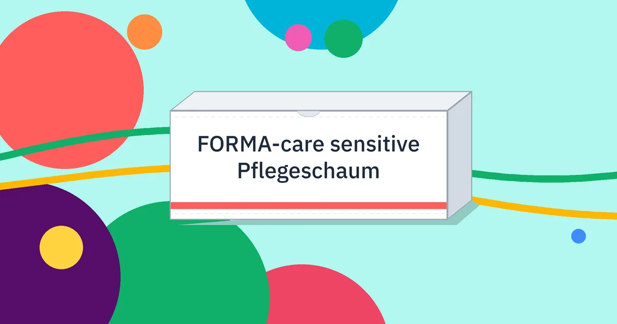 Symbolbild: Packung mit der Aufschrift FORMA-care sensitive Pflegeschaum (PZN 19249475) – Verfügbarkeit und Bezug in Apotheken in Frankfurt am Main