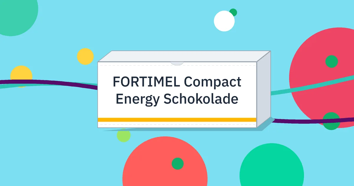 Symbolbild: Packung mit der Aufschrift FORTIMEL Compact Energy Schokolade (PZN 16746569) – Verfügbarkeit und Bezug in Apotheken in Frankfurt am Main