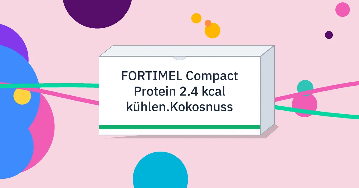 Symbolbild: Packung mit der Aufschrift FORTIMEL Compact Protein 2.4 kcal kühlen.Kokosnuss (PZN 20055227) – Verfügbarkeit und Bezug in Apotheken in Frankfurt am Main