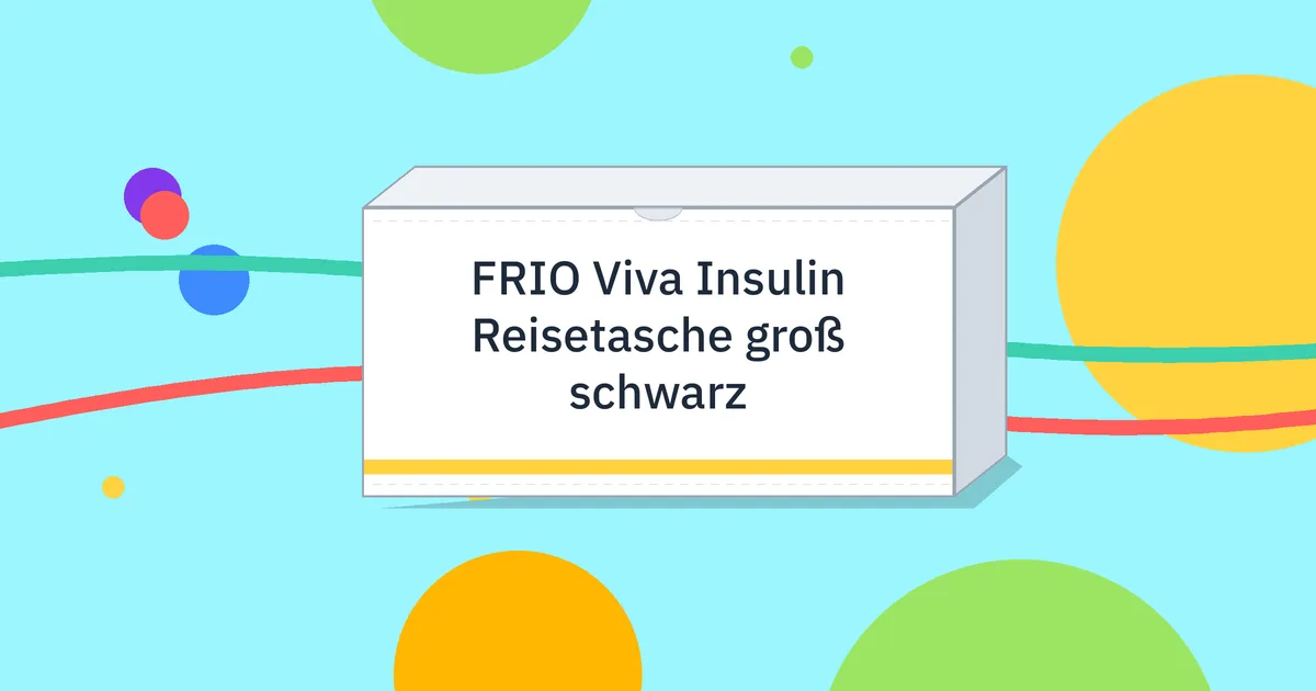 Symbolbild: Packung mit der Aufschrift FRIO Viva Insulin Reisetasche groß schwarz (PZN 18404732) – Verfügbarkeit und Bezug in Apotheken in Frankfurt am Main