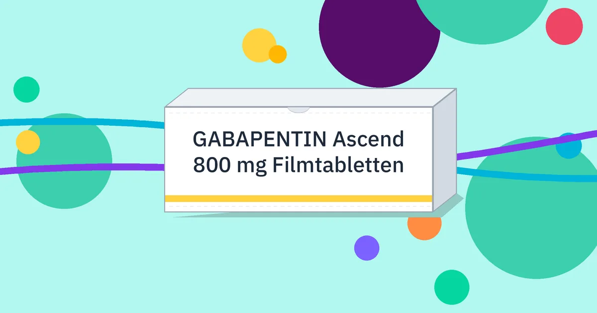 Symbolbild: Packung mit der Aufschrift GABAPENTIN Ascend 800 mg Filmtabletten (PZN 18325493) – Verfügbarkeit und Bezug in Apotheken in Frankfurt am Main