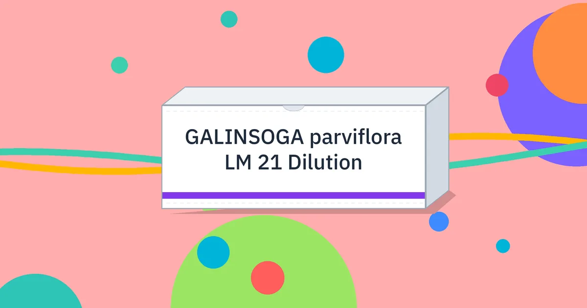Symbolbild: Packung mit der Aufschrift GALINSOGA parviflora LM 21 Dilution (PZN 13496764) – Verfügbarkeit und Bezug in Apotheken in Frankfurt am Main